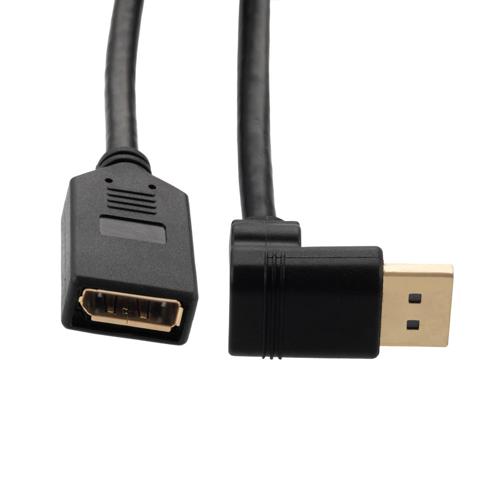 DisplayPort Cable, Female to Down Angle Male, 8K Resolution, 1 Meter