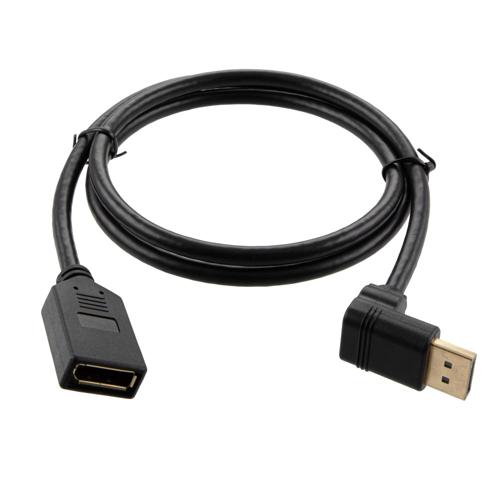 DisplayPort Cable, Female to Down Angle Male, 8K Resolution, 1 Meter