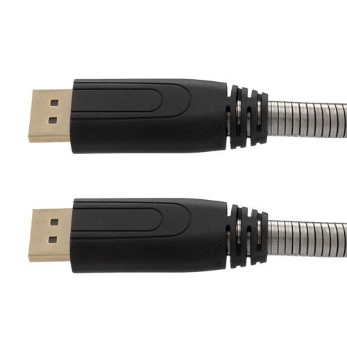 Armored DisplayPort Cable, 8K Resolution, 28 AWG, 3 M