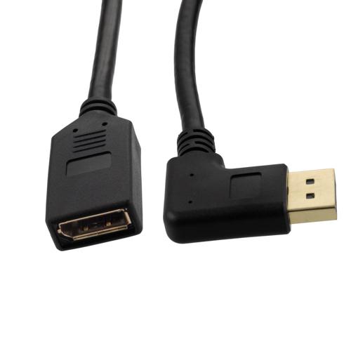 DisplayPort Cable, Female to Left Angle Male, 8K Resolution, 1 Meter