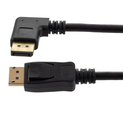 DisplayPort Cable, Male to Left Angle Male, 8K Resolution, 1 Meter