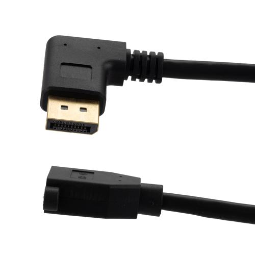 DisplayPort Cable, Panel Mount Female to Left Angle Male, 8K Resolution ...