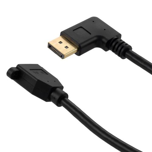 DisplayPort Cable, Panel Mount Female to Left Angle Male, 8K Resolution ...