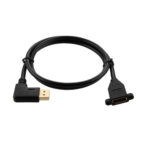 DisplayPort Cable, Panel Mount Female to Left Angle Male, 8K Resolution ...