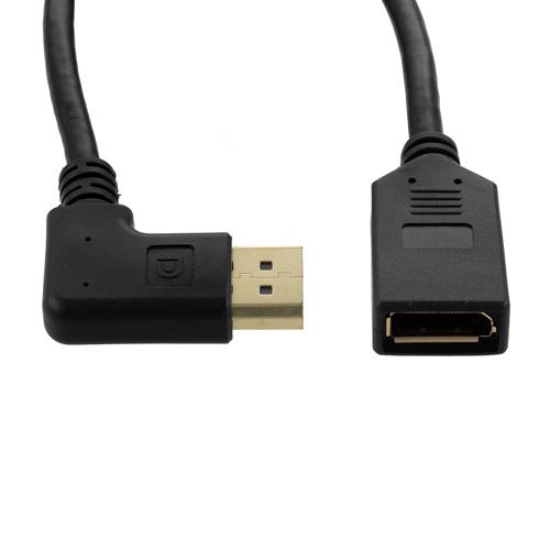 DisplayPort Cable, Female to Right Angle Male, 8K Resolution, 1 Meter