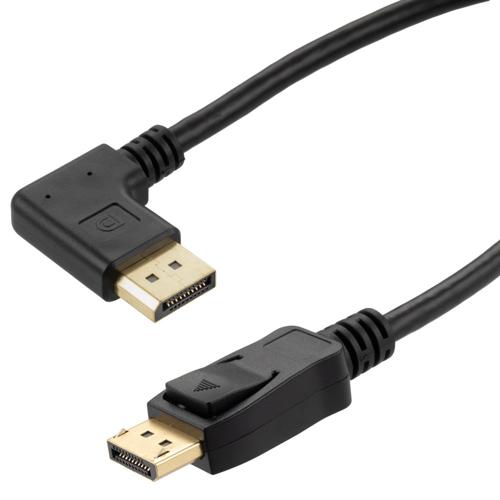 DisplayPort Cable, Male to Right Angle Male, 8K Resolution, 1 Meter
