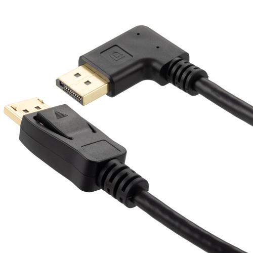 DisplayPort Cable, Male to Right Angle Male, 8K Resolution, 1 Meter