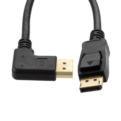 DisplayPort Cable, Male to Right Angle Male, 8K Resolution, 3 Meter