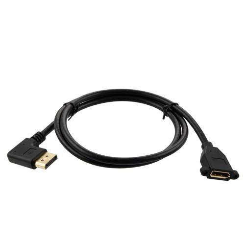 DisplayPort Cable, Panel Mount Female to Right Angle Male, 8K ...