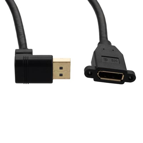 DisplayPort Cable, Panel Mount Female to Up Angle Male, 8K Resolution ...