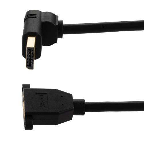 DisplayPort Cable, Panel Mount Female to Up Angle Male, 8K Resolution ...