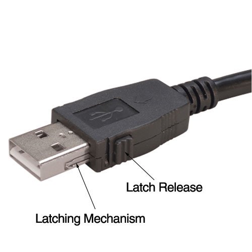 USB Type A Coupler, Female Bulkhead/Latching Male, 36 in. - ECF504-36AAL