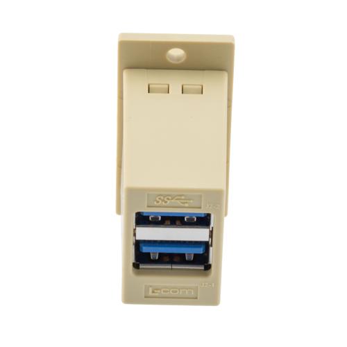 USB 3.0 Double Stack Adapter Coupler, ECF Flange Type 4 Panel Mount ...