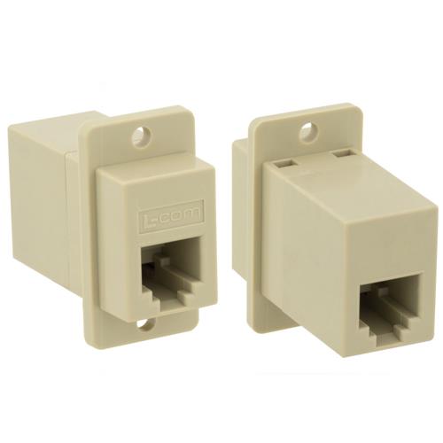Modular Coupler, RJ11 (6x4), Cat 3, Straight, 30µ, Ivory - ECF5044S-IV