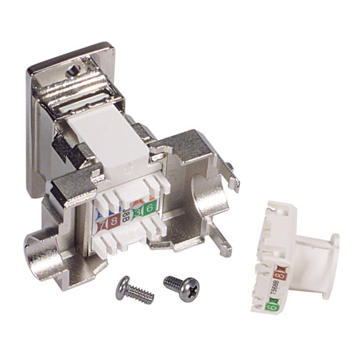 Category 6A Shielded Keystone Jack RJ45 Tool-Less EIA568A/B - ECFRJTLC6A-S