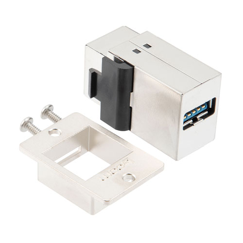 USB 3.0 Adapter Coupler Panel Mount, ECF Flange Style Type 2 Kit, B ...