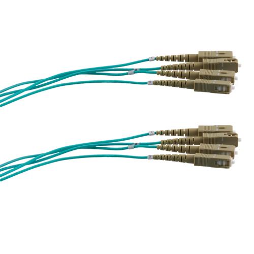 4 Strand SC/UPC-SC/UPC OM3 Multimode Distribution Cable, 4.8mm Plenum ...