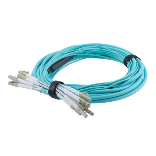 6 Strand LC/UPC-LC/UPC OM3 Multimode Distribution Cable, 5.0mm PVC ...