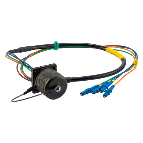 4 Channel TFOCA 2 Flange Mount Receptacle to LC/UPC, Single Mode, 7.5mm ...