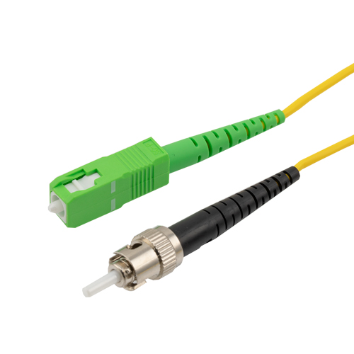 SC/APC to ST/UPC 9/125 Singlemode Simplex Fiber Patch Cable, Riser, OS2-5M