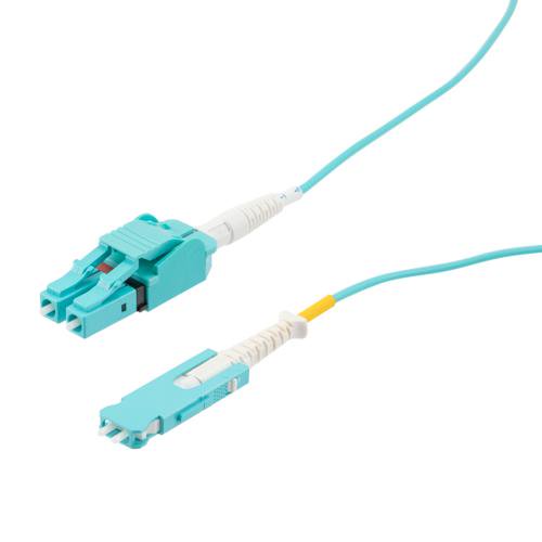 SN to LC Uniboot Cable Assembly, UPC Polished, Multimode OM4, Riser Rated, 10 Meter