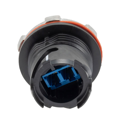 IP68 ODVA Compatible LC Bulkhead Duplex Adapter, SM, with Dust Cap