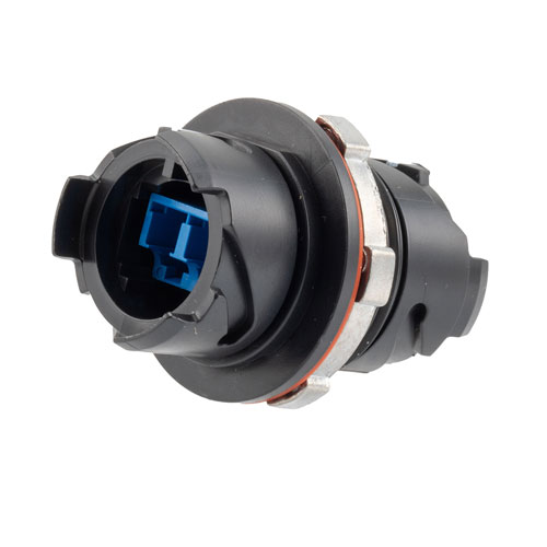 IP68 ODVA Compatible LC Inline Duplex Adapter, SM, with Dust Cap