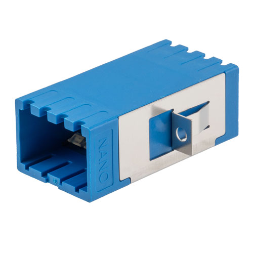SN Senior-Senior Quad Channel (8 fiber) Adapter, with flange, Blue