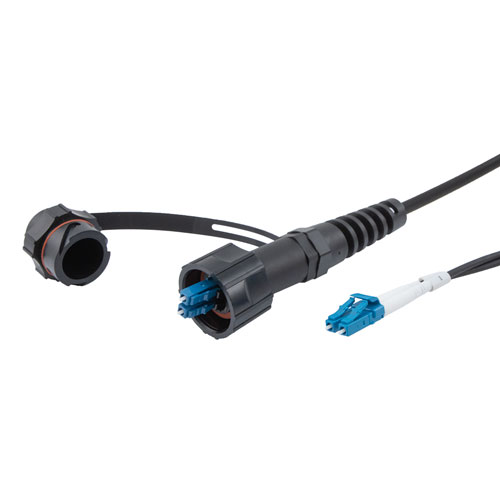 Outdoor rated SM ODVA to Duplex LC/UPC, OSP Jacket 1M Cable Assembly