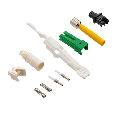 CS Connector (2F), Single Mode Fiber with APC Polish, 2mm Boot and 55mm ...