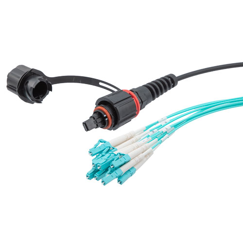 IP68 ODVA Compatible MPO UPC female to LC UPC fan-out, 12 fiber, OM3 ...