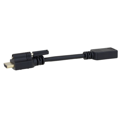 HDMI A Male with locking screw to HDMI Female Dongle Cable - HDAMFLOC