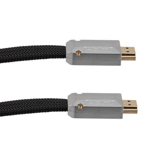 Nylon braided Black PVC Cable, Flat HDMI Male to Male, Supports 4K ...