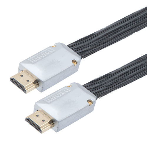 Nylon braided Black PVC Cable, Flat HDMI Male to Male, Supports 4K ...