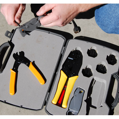 Deluxe Crimp and Strip Kit with 5 Hex Dies .028" to .429" - HT-KIT-01