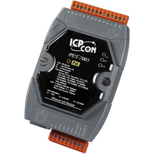 ICP DAS 8-Channel Thermistor Input & 4-Channel Isolated Digital Output PoE Module - ICP-PET-7005
