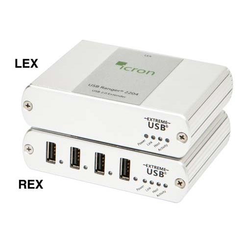Icron USB 2.0 Ranger 2204 4-Port Cat5e (or better) USB Extender (100m ...