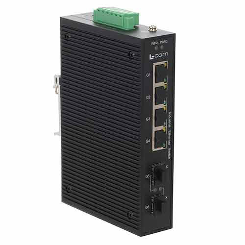 IES-Series 6 Port Industrial Ethernet Switch 4x RJ45 10/100/1000TX 2x ...