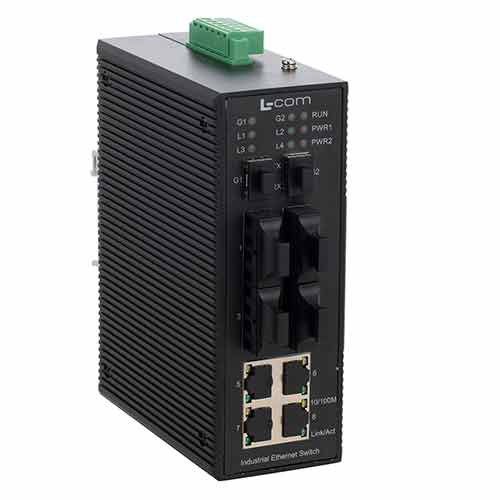 IES 10 Port Industrial Switch 4x RJ45 10/100TX 4x Duplex SC 100FX ...