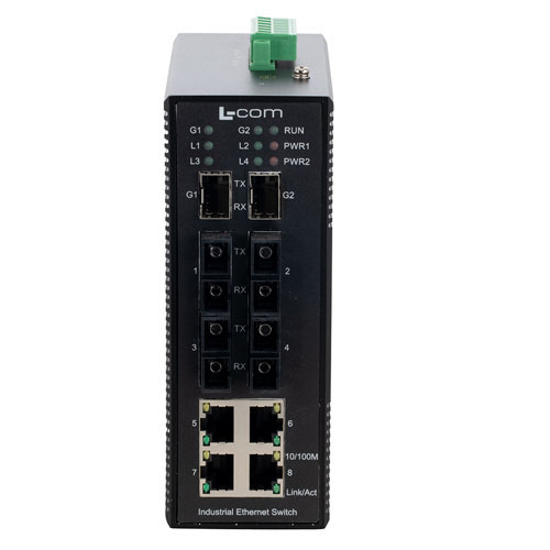 IES 10 Port Industrial Switch 4x RJ45 10/100TX 4x Duplex SC 100FX ...