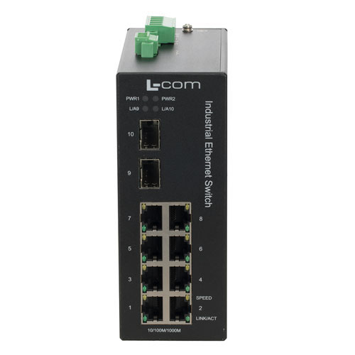IES-Series 10 Port Industrial Ethernet Switch 8x RJ45 10/100/1000TX 2x ...