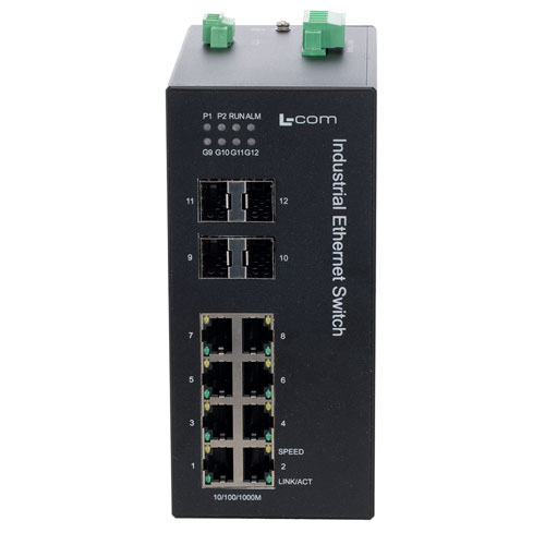 IES-Series 12 Port Industrial Ethernet Switch 8x RJ45 10/100/1000TX 4x ...