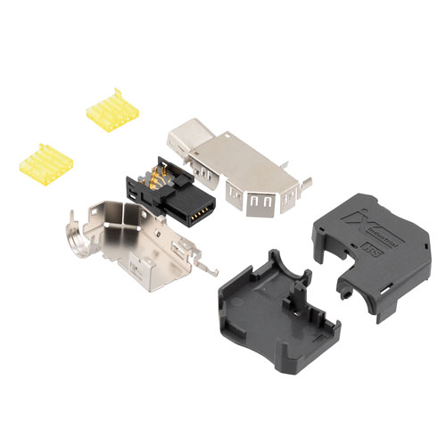 IX Industrial Right Angle Plug, 10gig, B Key for Serial or Bus ...