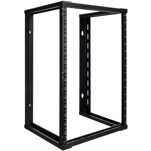15U Wall Mount Open Frame Rack 19" Threaded (12-24) 15 inch depth Black