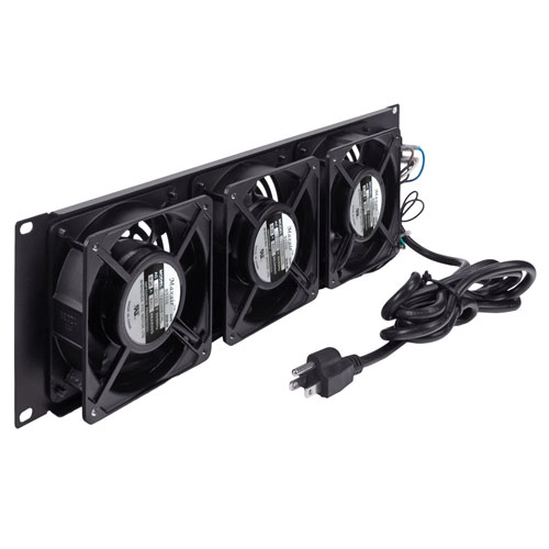 3U Rack Mount Cooling Unit with 3 UL Listed Fans, 110v, with NEMA 5-15P ...