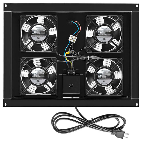 Cabinet Top-Mount (4 UL listed fans) Fan Panel, 110v, with NEMA 5-15P ...