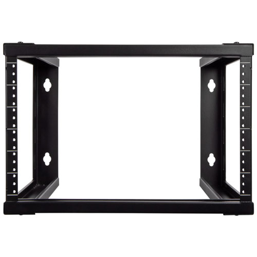 6U Wall Mount Open Frame Rack 19" Threaded (12-24) 15 inch depth Black