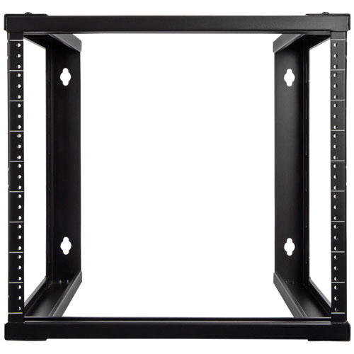 9U Wall Mount Open Frame Rack 19" Threaded (12-24) 15 inch depth Black