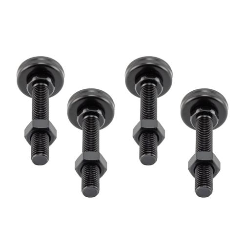 M12 Heavy Duty Leveling Feet, 4 Pack. Black