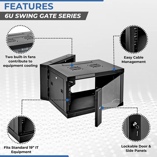 550mm Swing Gate Cabinets - 6U
